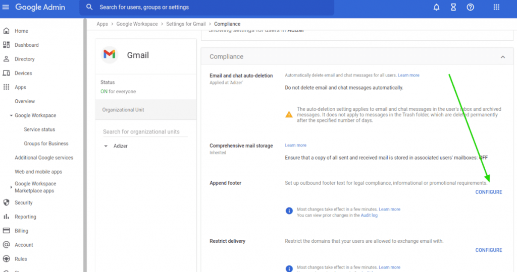 Adding A Footer Message For All Gmail Users In Google Workspace