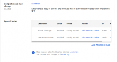 Adding a footer message for all Gmail users in Google Workspace
