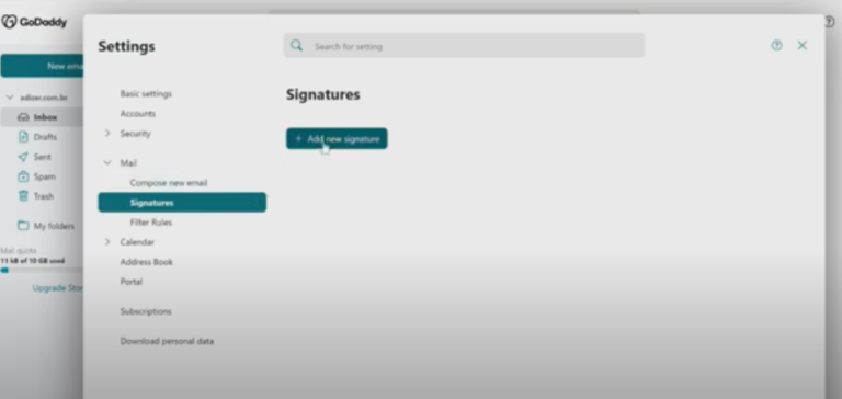 How to add a professional email signature in GoDaddy Webmail