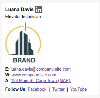 Email signature templates for construction and contractors