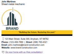 Email signature templates for construction and contractors