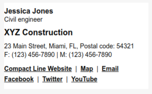 Email signature templates for construction and contractors