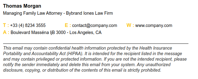 Protecting Confidential Data with HIPAA Disclaimer In the Signature