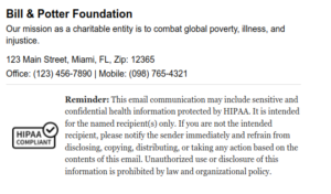 Protecting Confidential Data with HIPAA Disclaimer In the Signature