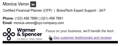 Corporate Email Signature Examples with Awards and Credentials