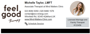 Opportunities for therapists to use a professional email signature