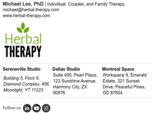 Opportunities for therapists to use a professional email signature