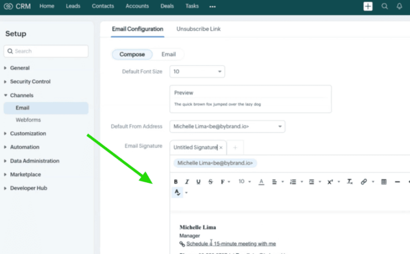 Guide: Setting Up Sales Email Signatures in Zoho CRM