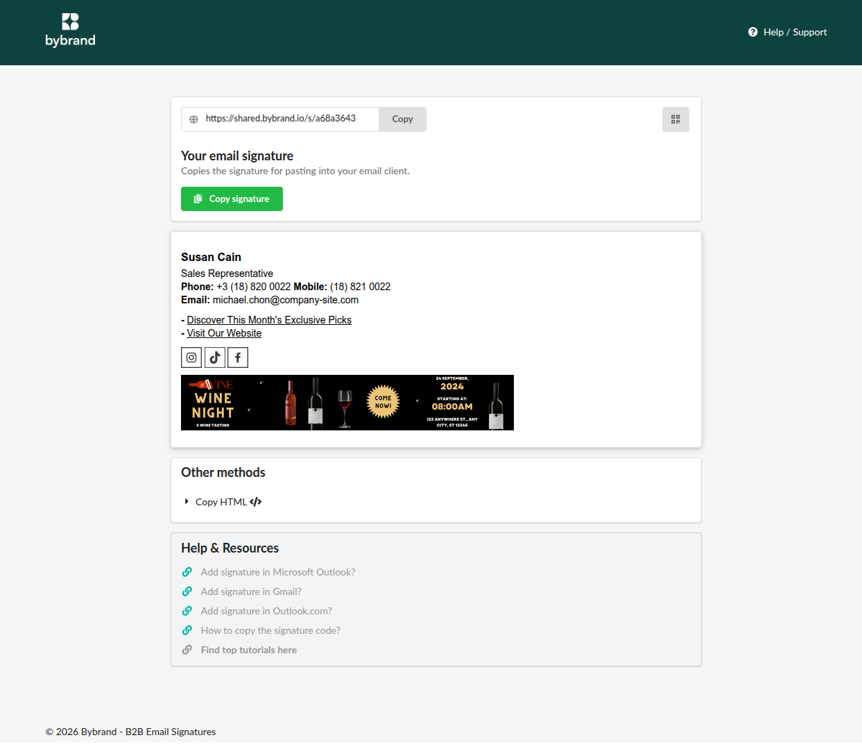 How to share an email signature - Bybrand
