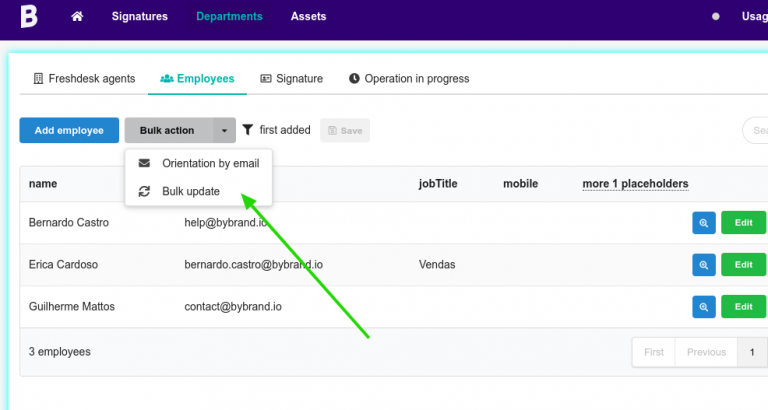 Manage email signatures for Freshdesk agents with department - Bybrand