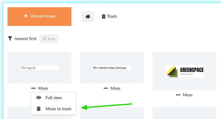 Moving images to trash - Bybrand